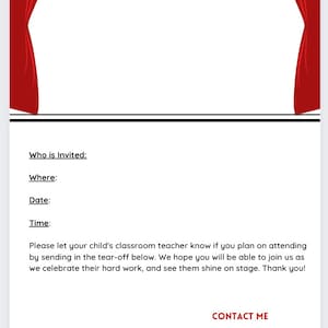 Editable Theater Class Performance Invitation Template - Etsy