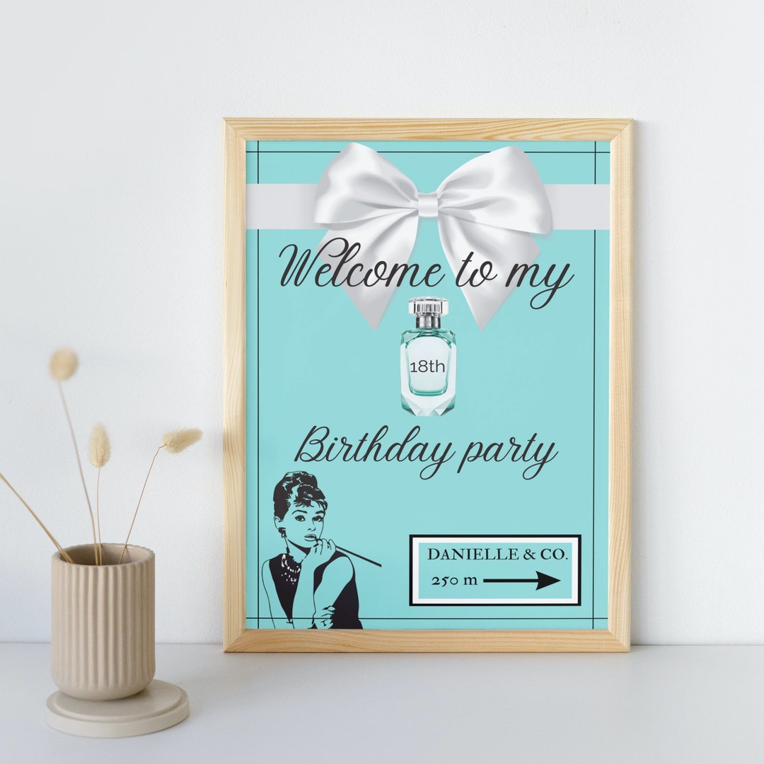TIFFANY & CO. Welcome Sign Themed Welcome Sign Digital Birthday Sign ...