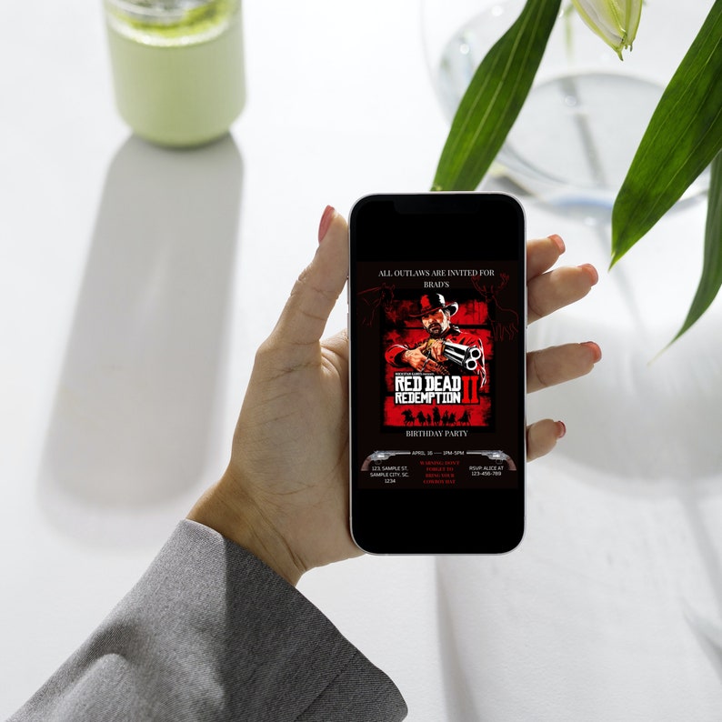 Buy Red Dead Redemption 2 Invitation Arthur Morgan Themed Birthday ...