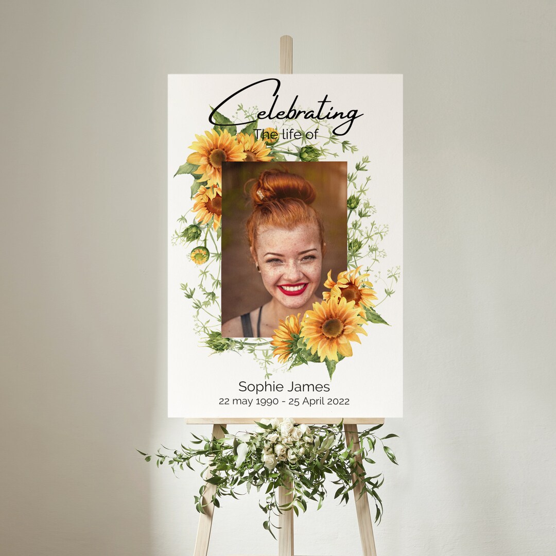 Funeral Welcome Sign | Celebrating the Life of | Sunflower Funeral ...