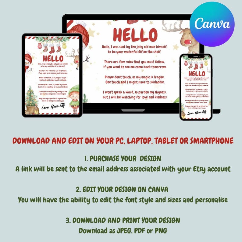 Elf Hello Letter, Hello Letter From Your Elf, Welcome Letter Kids ...