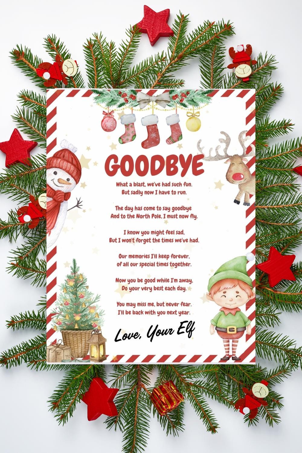 Elf Goodbye Letter, Goodbye Letter From Your Elf, Goodbye Letter Kids ...