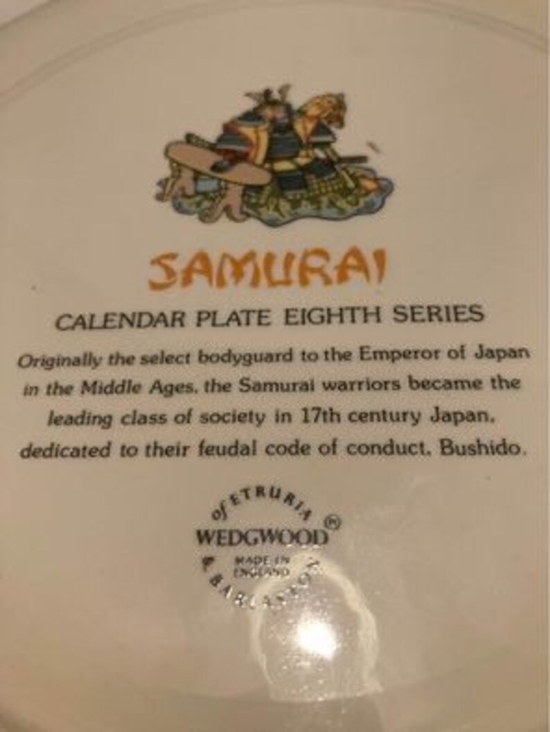 Wedgwood 1978 Collector Plate -samurai - Etsy