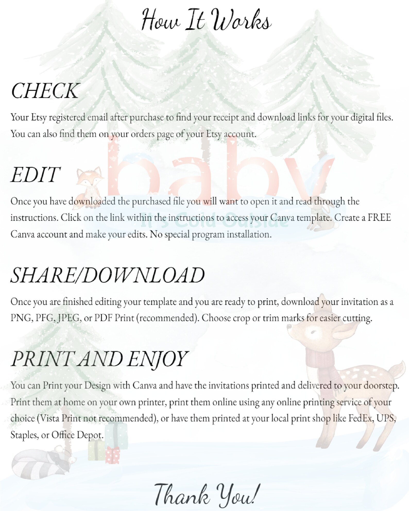 Baby It's Cold Outside Neutral Baby Shower Printable Invitation ...