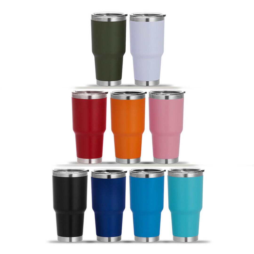 Leak Proof 30 Oz Powder Coated Stainless Tumbler Double Walled Water ...