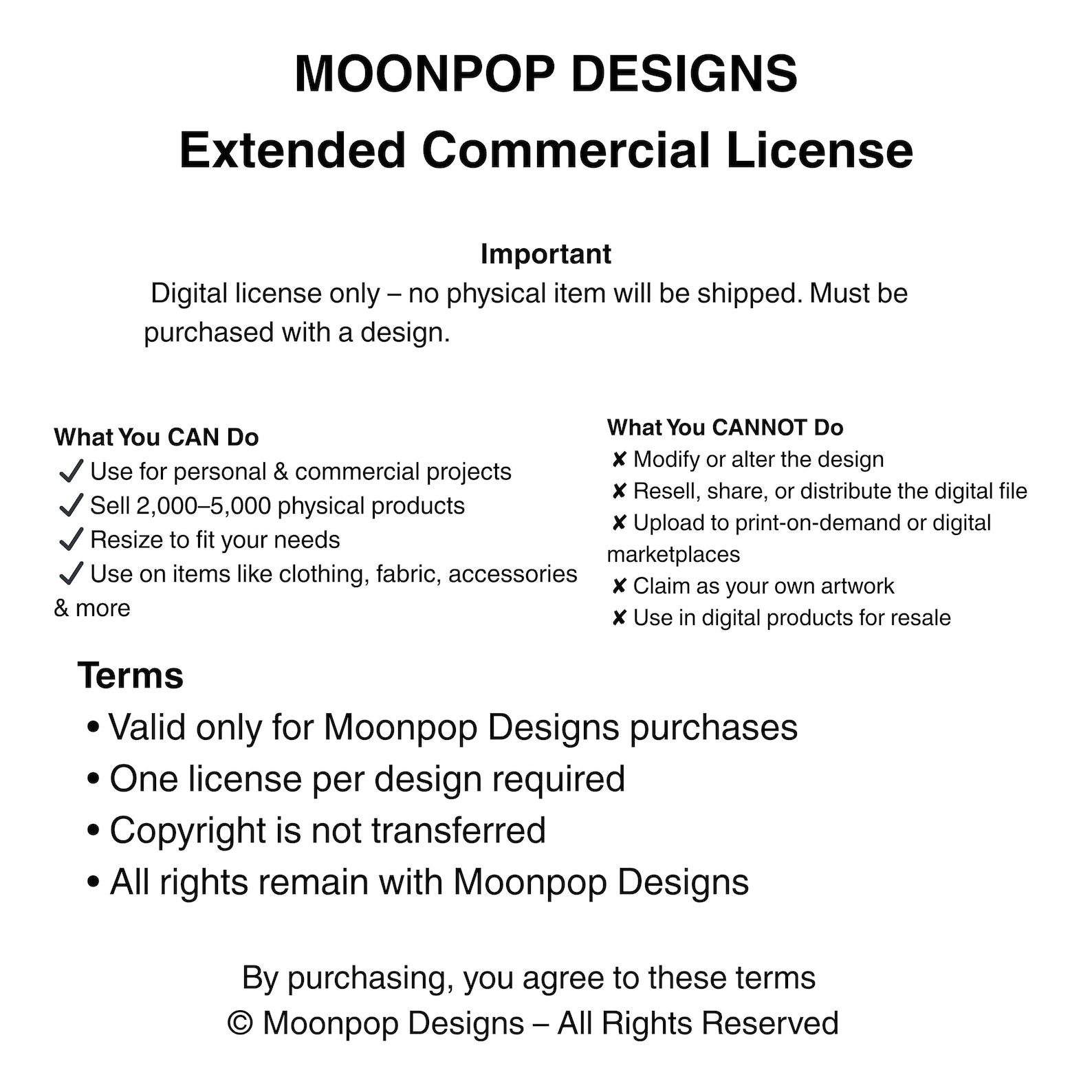 Digital Extended License - Etsy UK