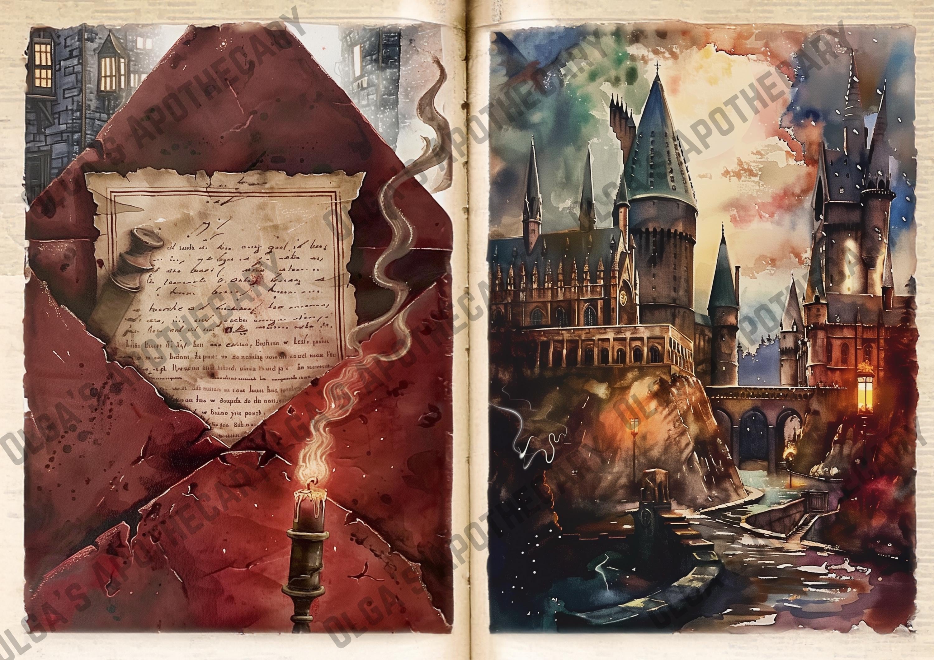 Wizarding World Wonder Journal Kit: Printable Enchanted Collage Sheets ...