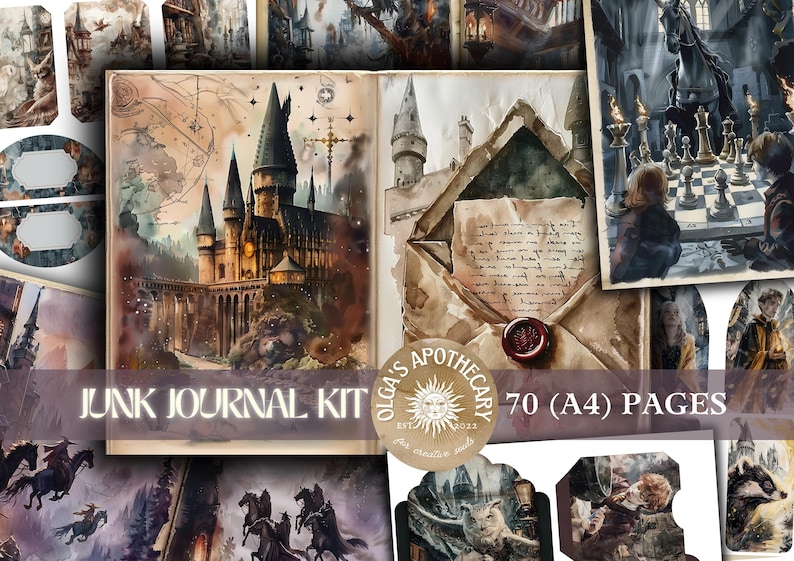 Wizarding World Wonder Journal Kit: Printable Enchanted Collage Sheets ...