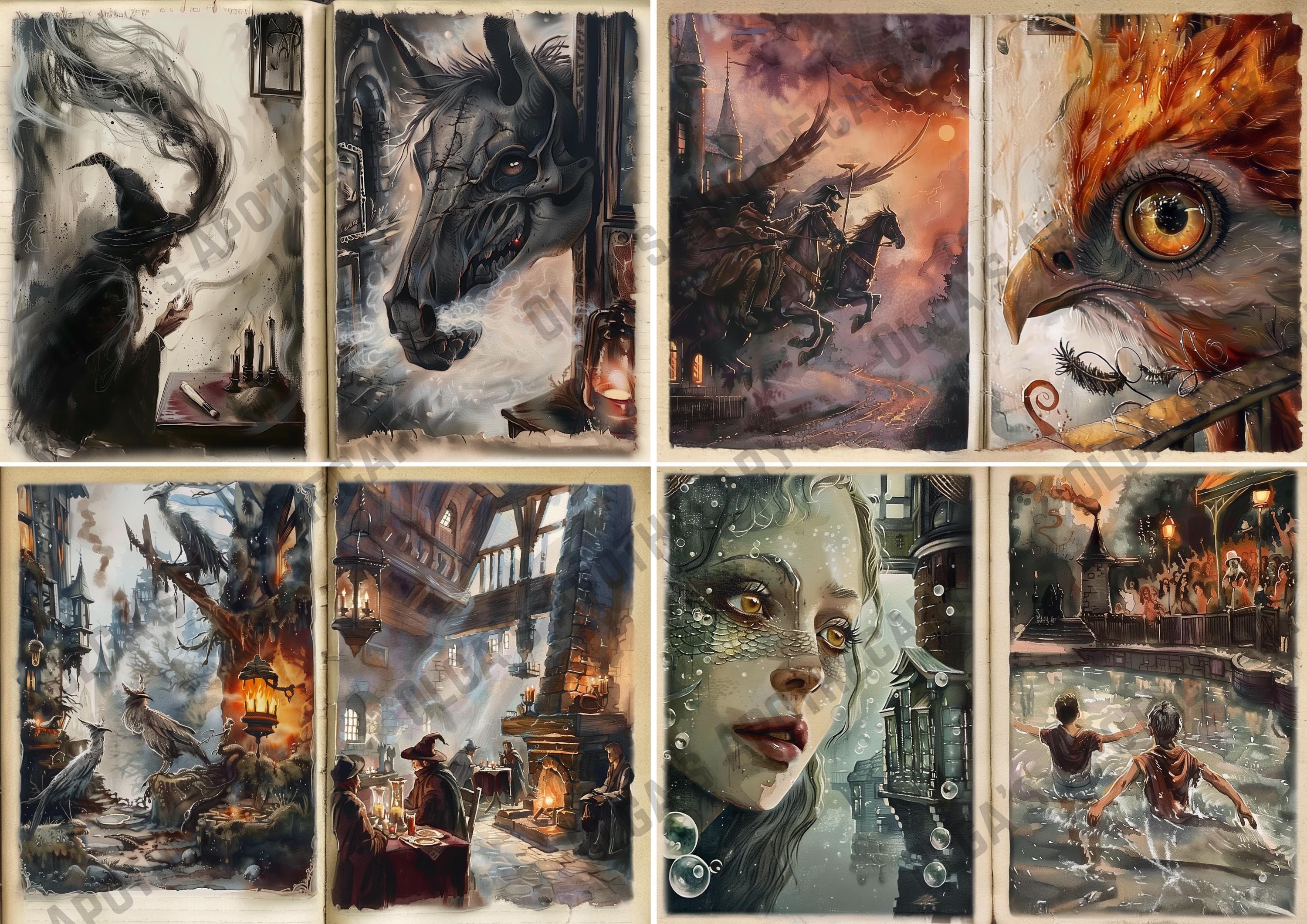 Wizarding World Wonder Journal Kit: Printable Enchanted Collage Sheets ...