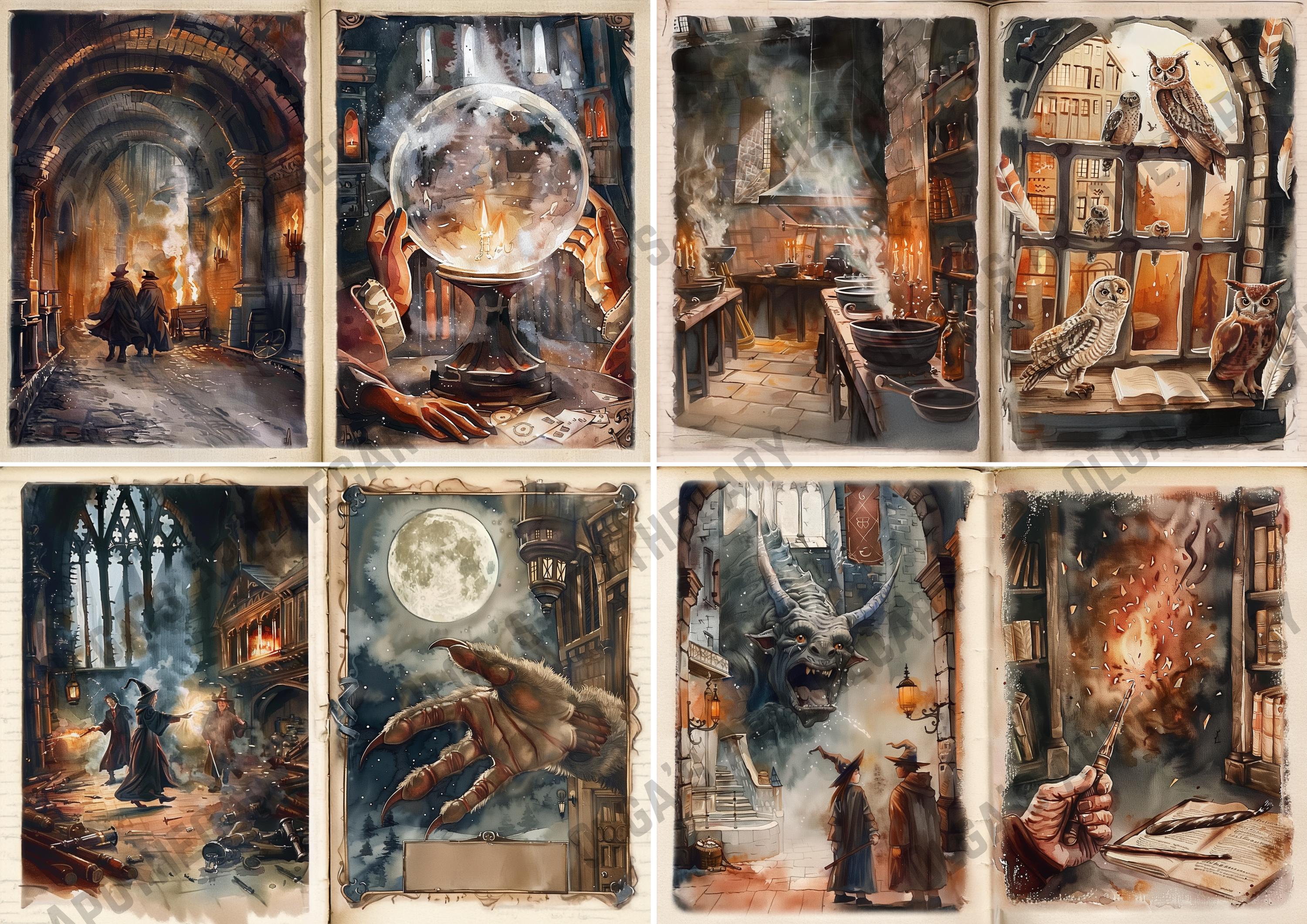 Wizarding World Wonder Journal Kit: Printable Enchanted Collage Sheets ...