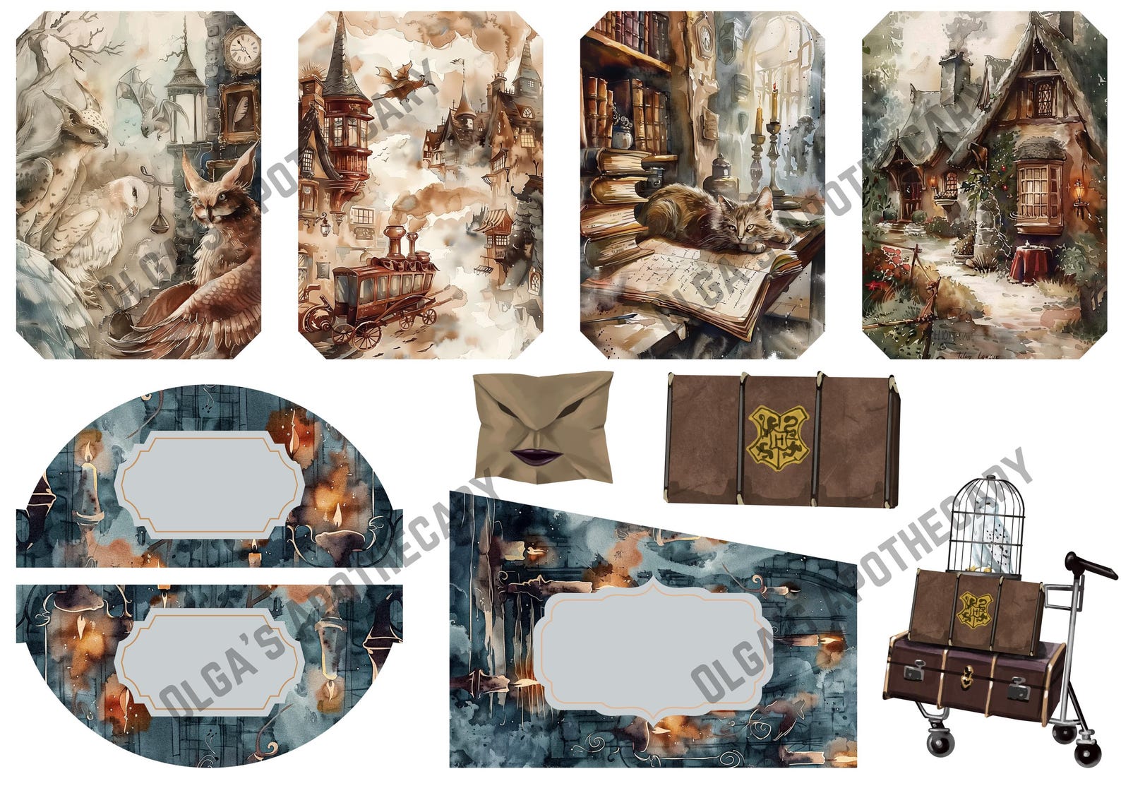 Wizarding World Wonder Journal Kit: Printable Enchanted Collage Sheets ...