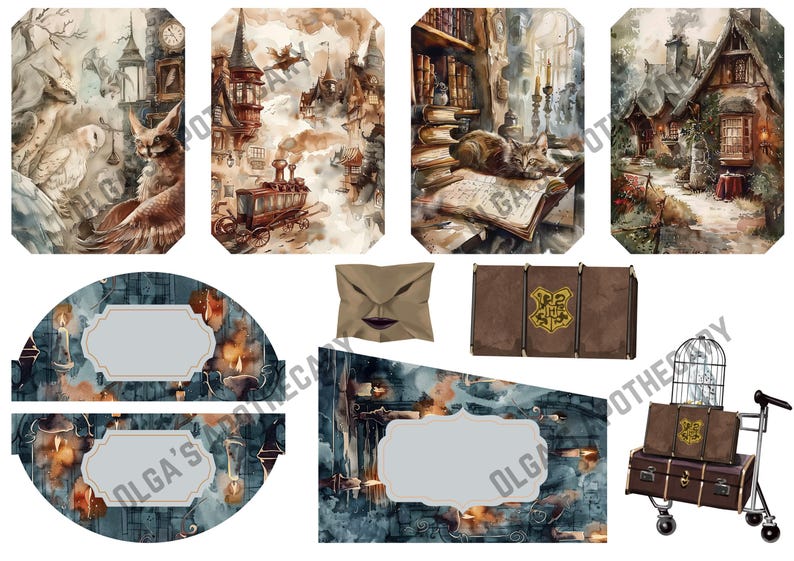 Wizarding World Wonder Journal Kit: Printable Enchanted Collage Sheets ...