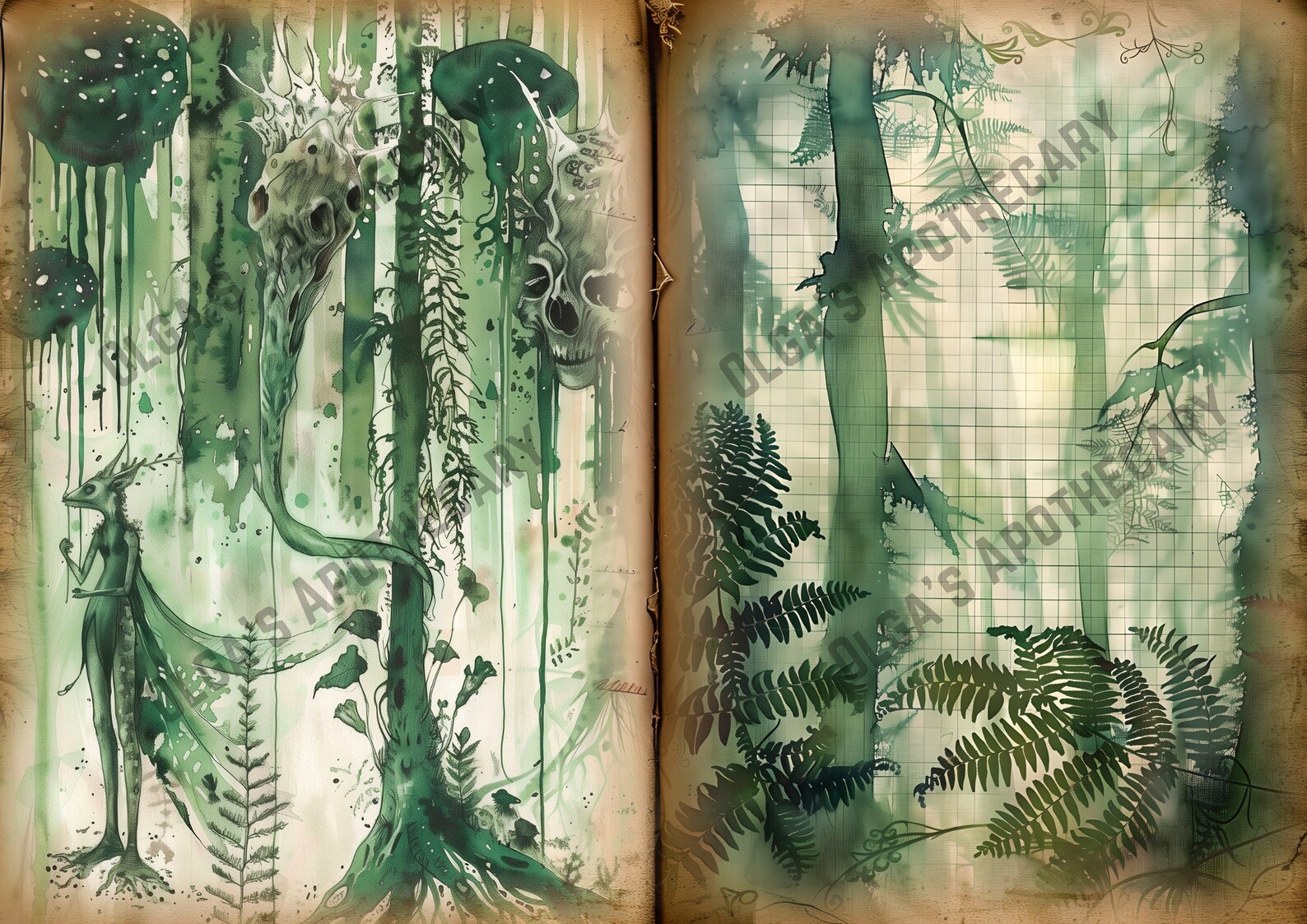 Enchanted Forest Fairy Journal Kit: Printable Magical Collage Sheets ...