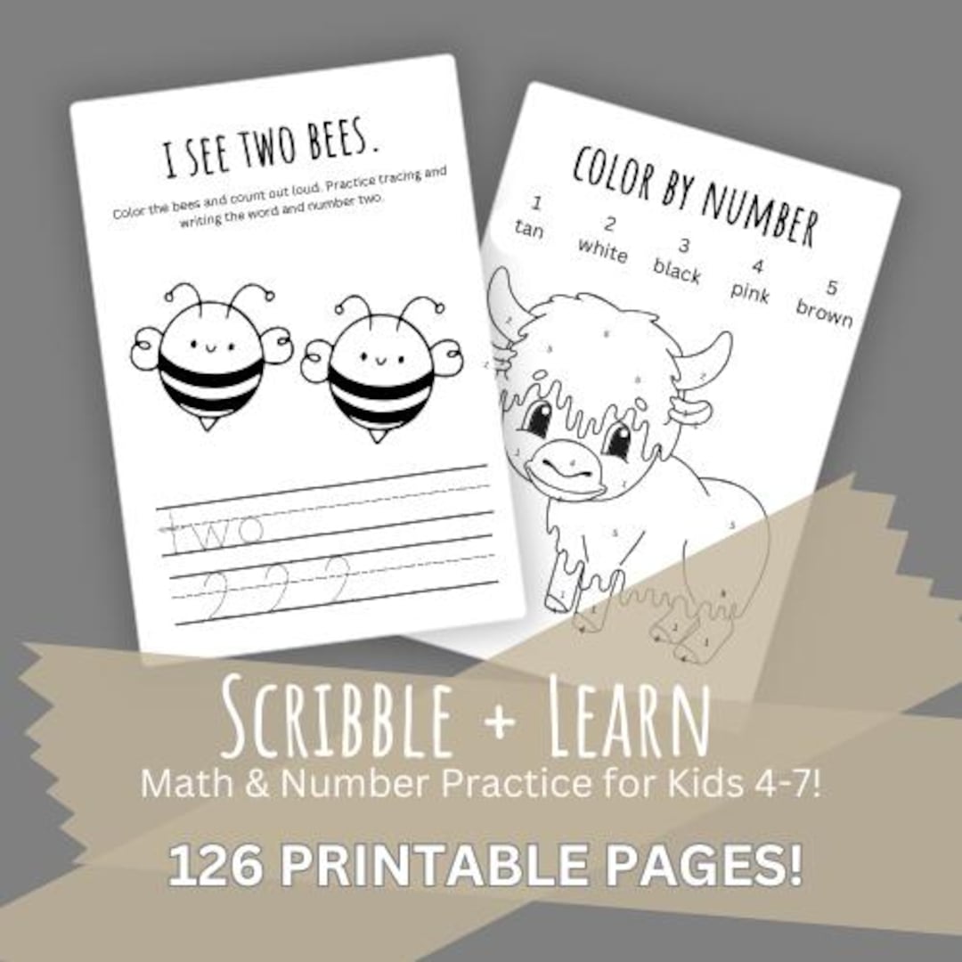 Scribble + Learn: Math & Number Adventures for Kids 4-7, Homeschool ...