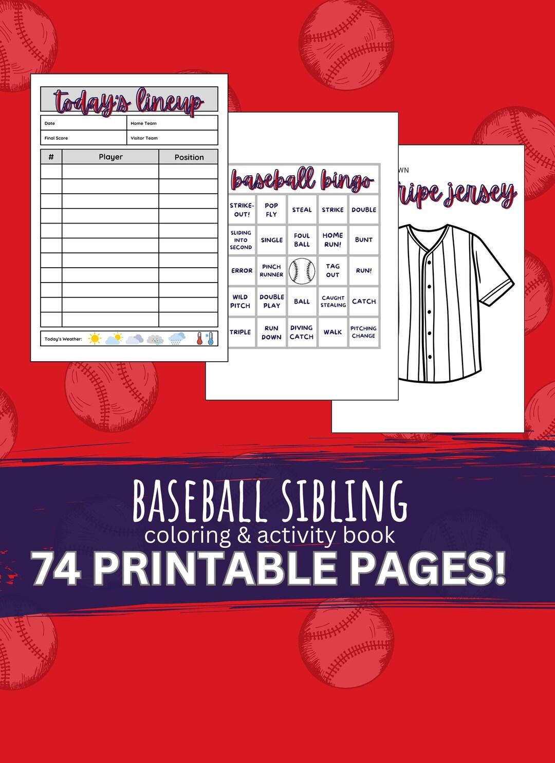 Baseball Sibling Coloring & Activity Book, Rookie of the Year Coloring ...