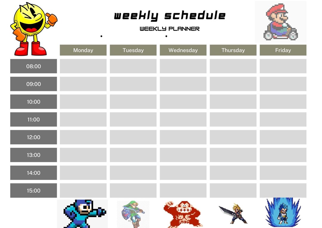 Retro Game Weekly Planner - Digital Planner - Etsy