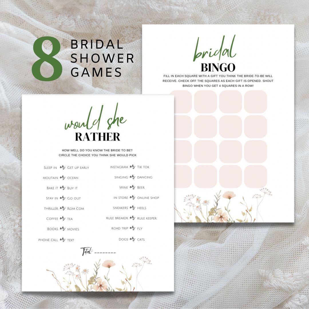 Bridal Shower Game Bundle | 8 Games Total | Instant Download ...