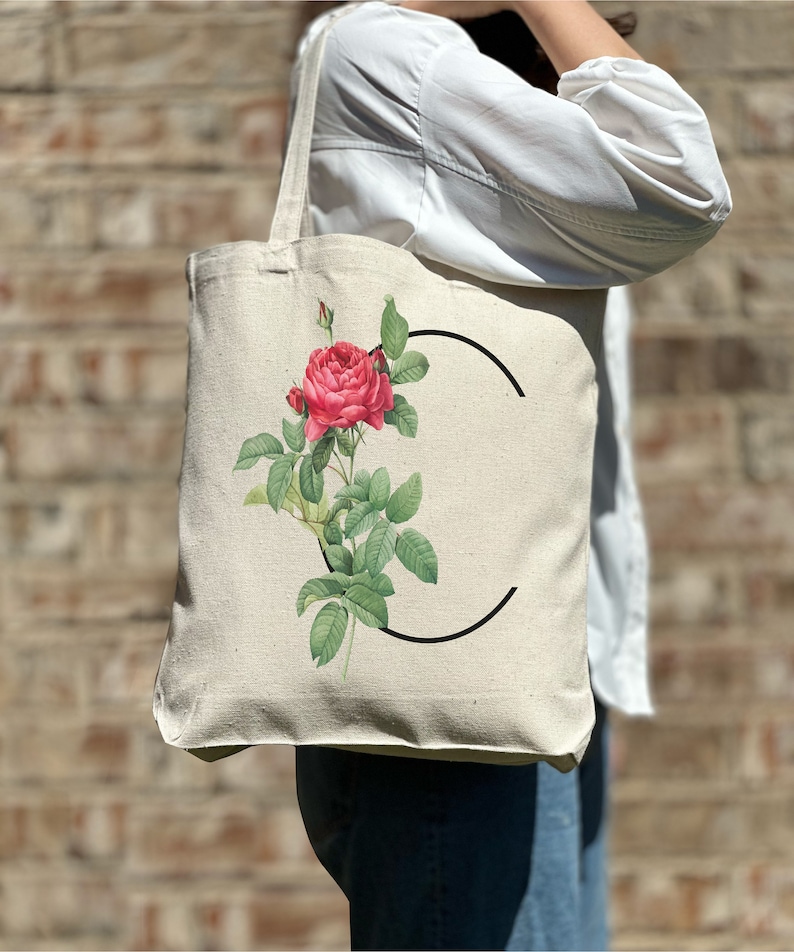 April Custom Birth Flower Gift, Personalized Canvas Tote Bag, Birthday ...