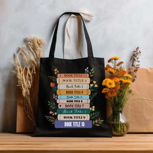 Custom Book Tote Bag, Bookish Personalized Tote Bag,bookish Gift Idea ...