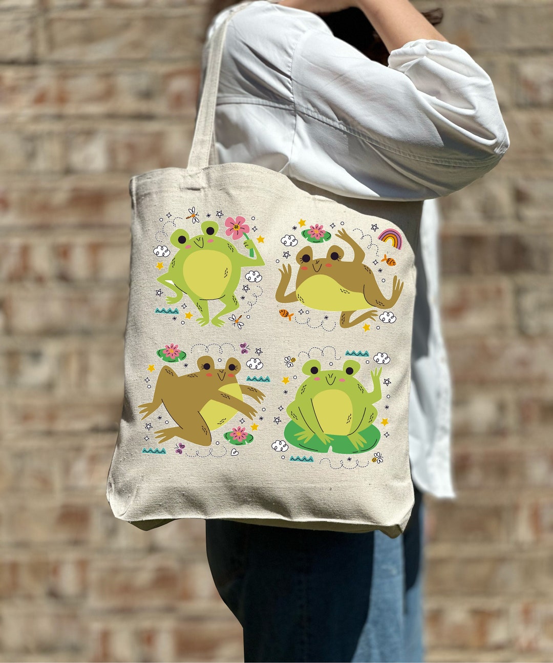 Funny Frog Toad Tote Bag, Frog Toad Lover Gift, Cute Toad Tote Bag ...