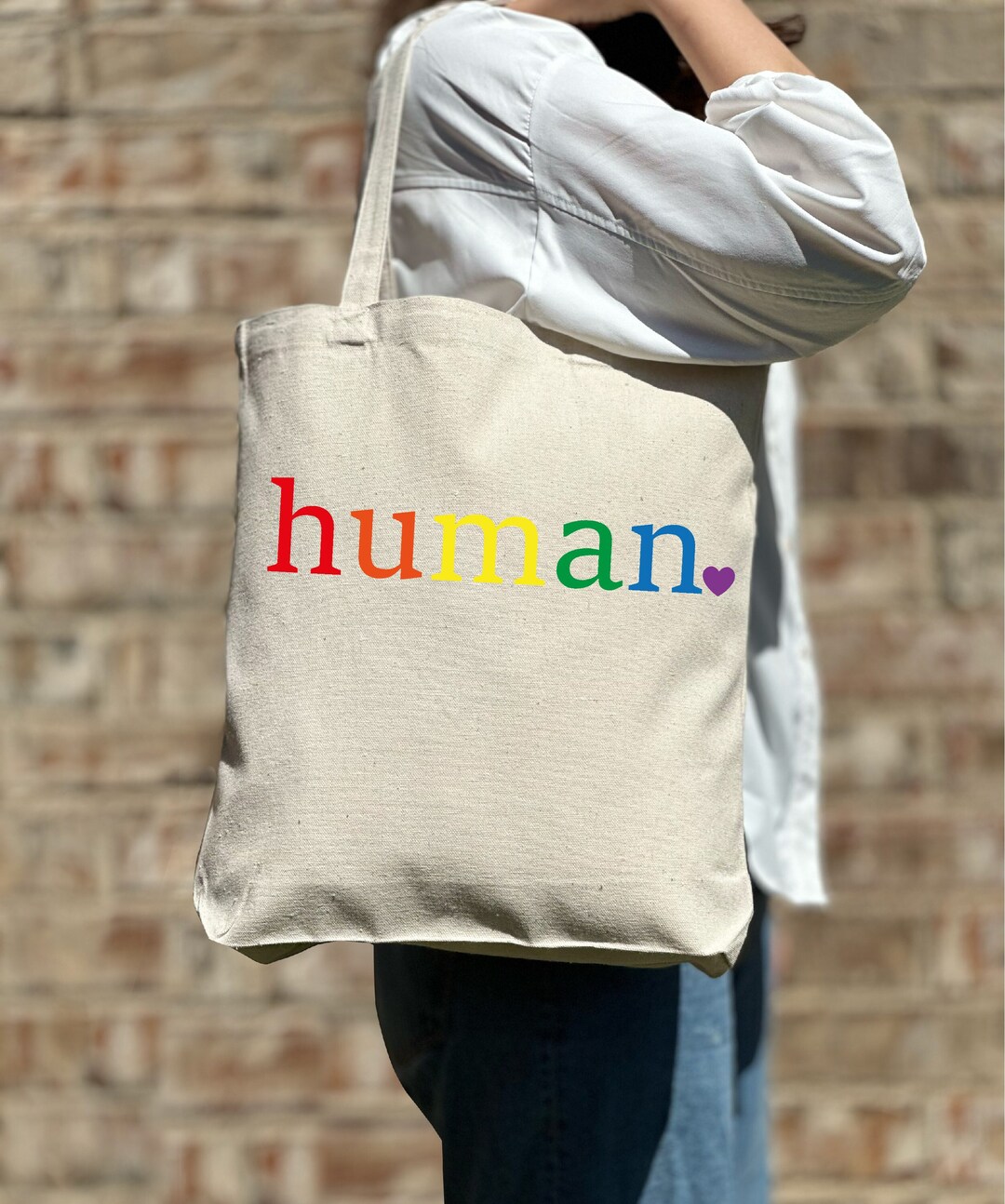 Rainbow Human Pride Tote Bag, LGBTQ Tote Bag, Gay Lesbian Tote Bag ...