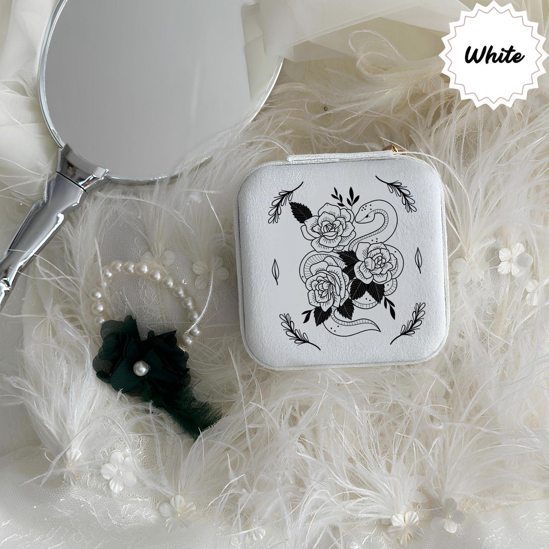 Sun Moon Gothic Halloween Jewelry Box, Skull Snake Rose Jewelry Case ...