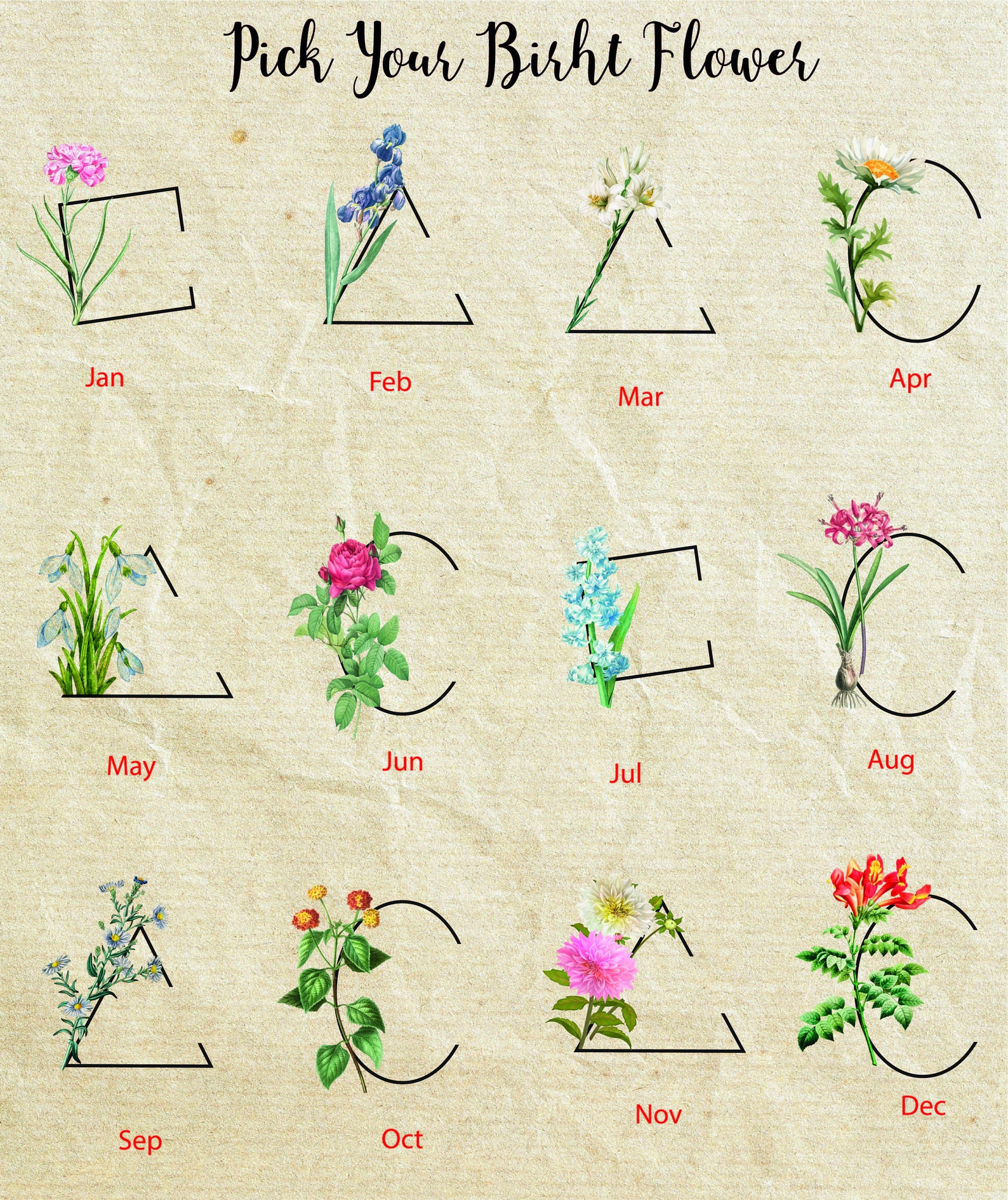 April Custom Birth Flower Gift, Personalized Canvas Tote Bag, Birthday ...