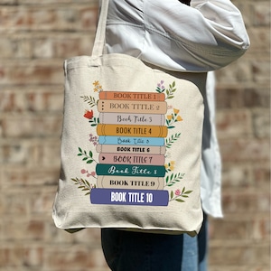 Custom Book Tote Bag, Bookish Personalized Tote Bag,bookish Gift Idea ...