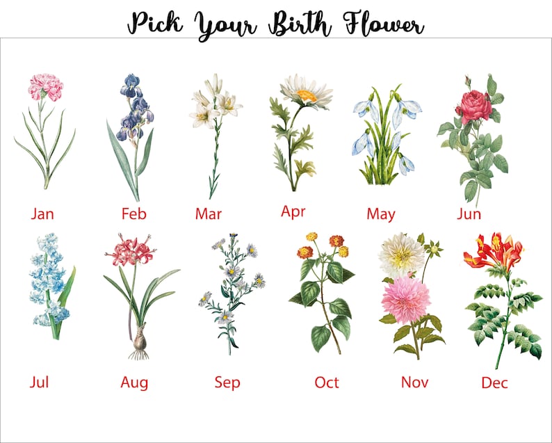 Custom Birth Flower Gift, Personalized Canvas Tote Bag, Birthday Gift ...