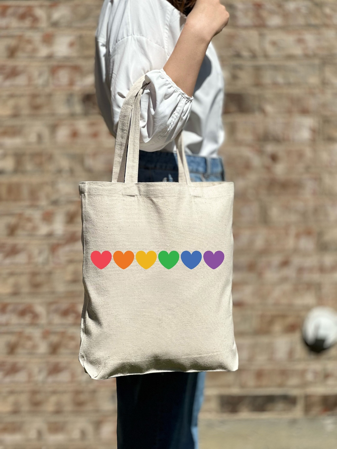 Rainbow Hearts Pride Tote Bag, LGBTQ Tote Bag, Gay Lesbian Tote Bag ...