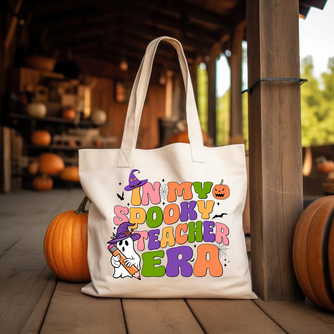 Custom Halloween in My Spooky Era Tote Bag, Halloween Teacher Tote Bag ...