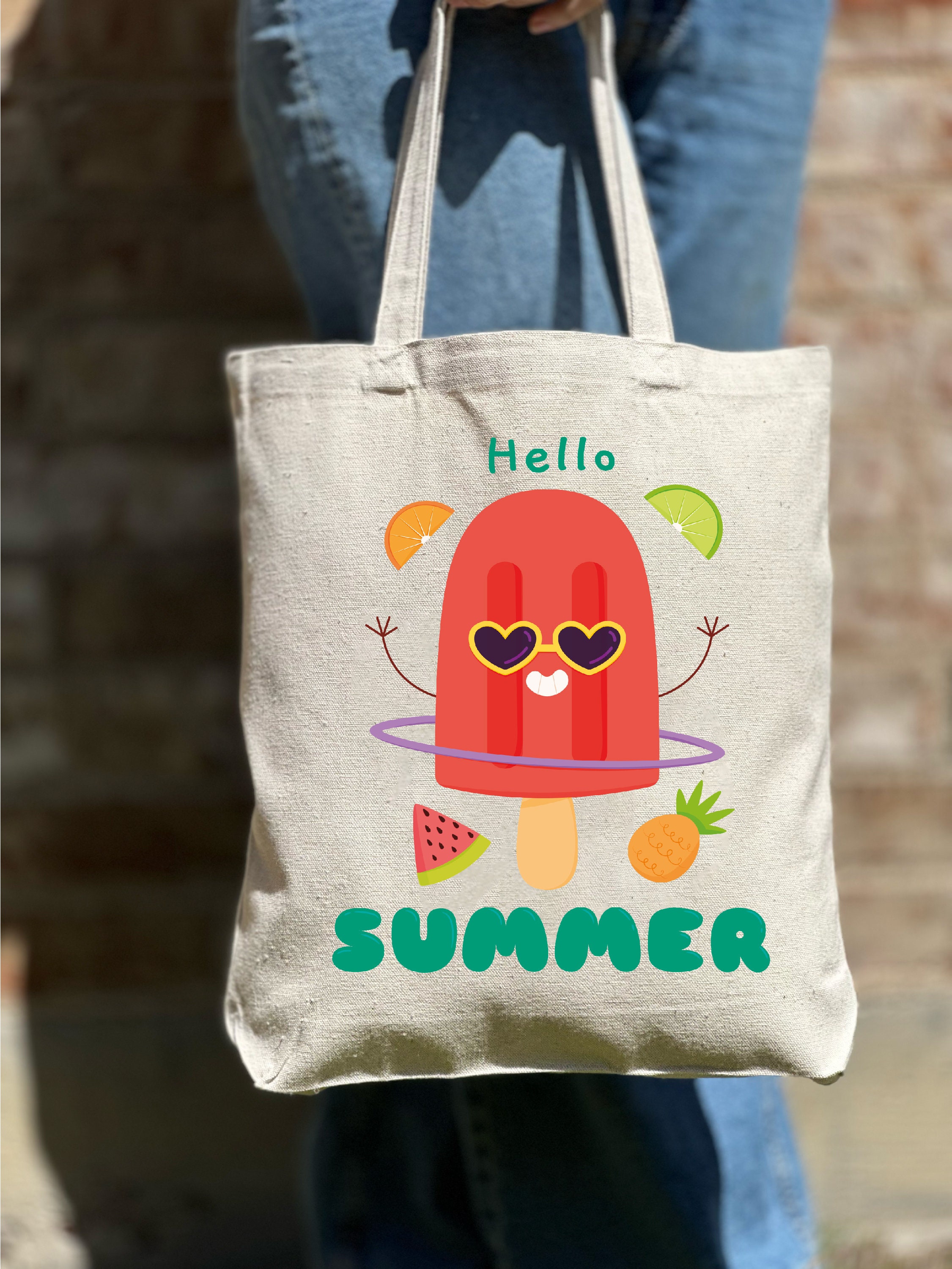 Hello Summer Tote Bag, Ice Cream Tote Bag, Summer Gift, Cute Summer ...