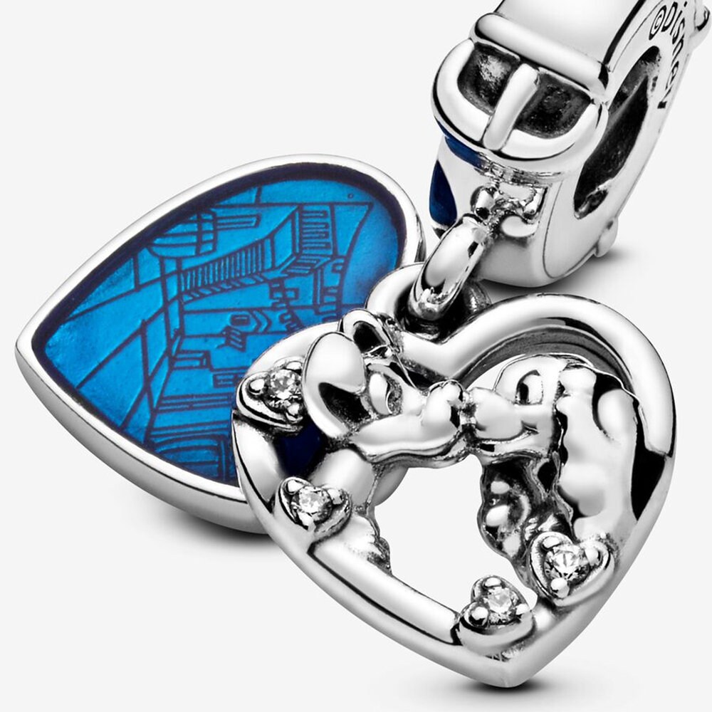 Pandora Lady and the Tramp Heart Dangle Charm,new Silver Charm for ...