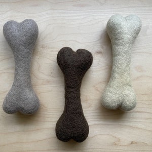 Wool Felt Dog Bone Chew Play Toy 100% Biodegradable Wool Handmade - Etsy