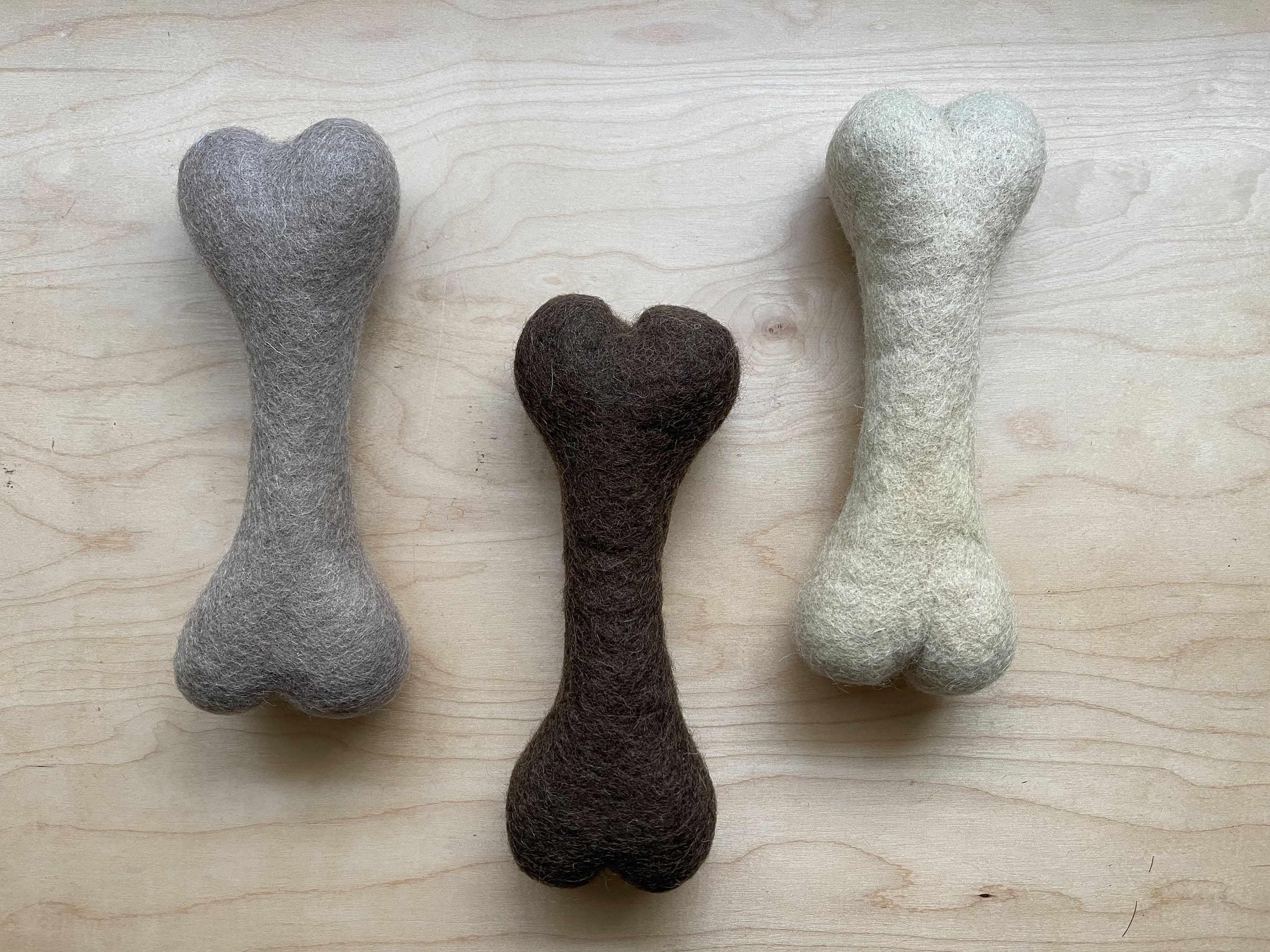 Wool Felt Dog Bone Chew Play Toy 100% Biodegradable Wool Handmade - Etsy