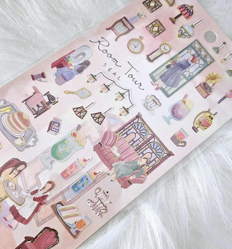 Kamio | ROOM TOUR Gold Foil Paper Stickers | Vacation - Retro Modern ...