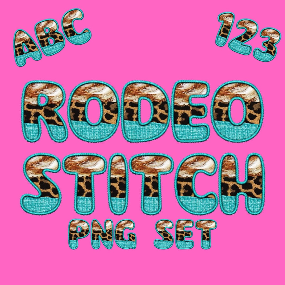 Digital Faux Embroidery Rodeo Stitch PNG Alphabet, Faux Embroidery ...