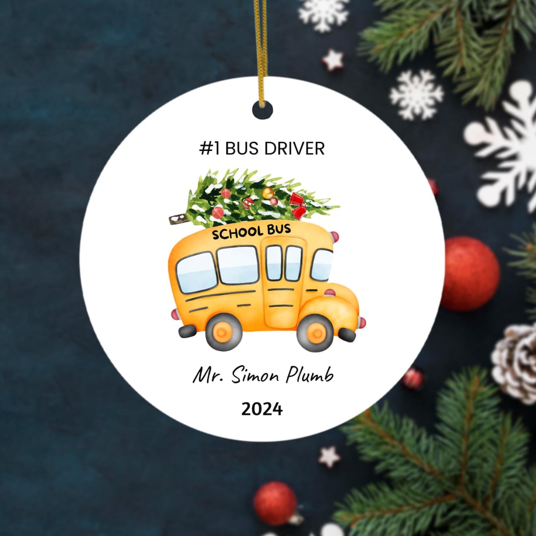 School Bus Driver Personalized Christmas Ornament Gift No 1 Best Bus ...