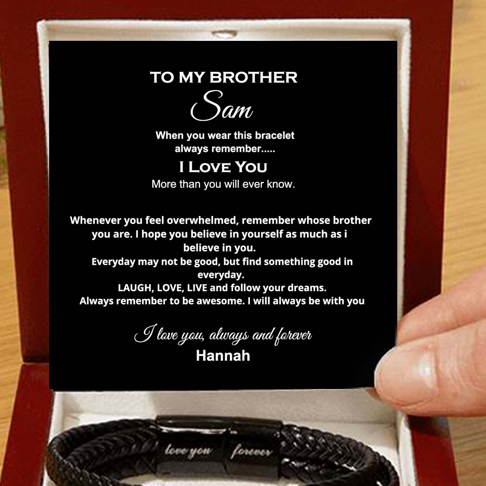 PERSONALIZED to My Brother Bracelet Gift Love You Forever Bracelet ...
