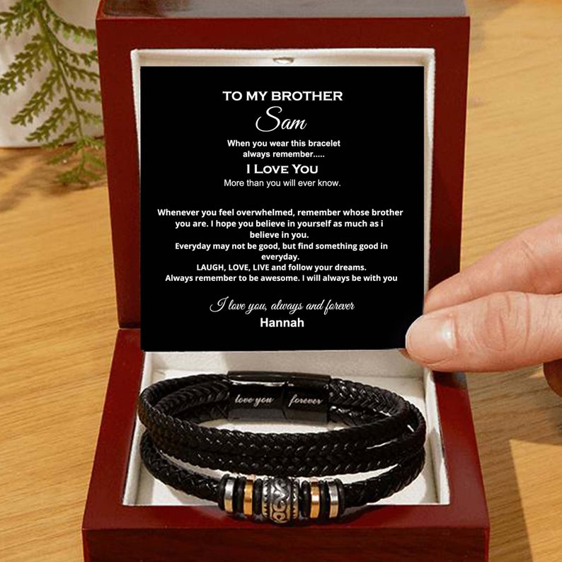 PERSONALIZED to My Brother Bracelet Gift Love You Forever Bracelet ...