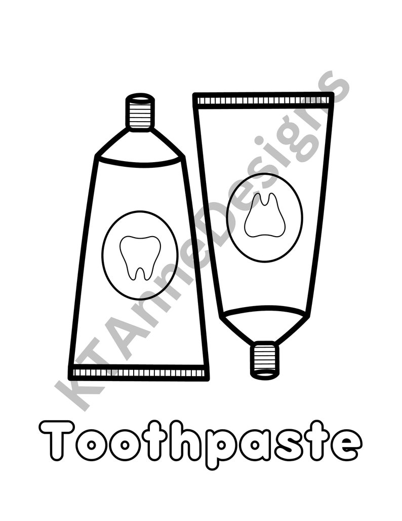 Children's Dental Coloring Pages DIGITAL DOWNLOAD, Kid's Education ...