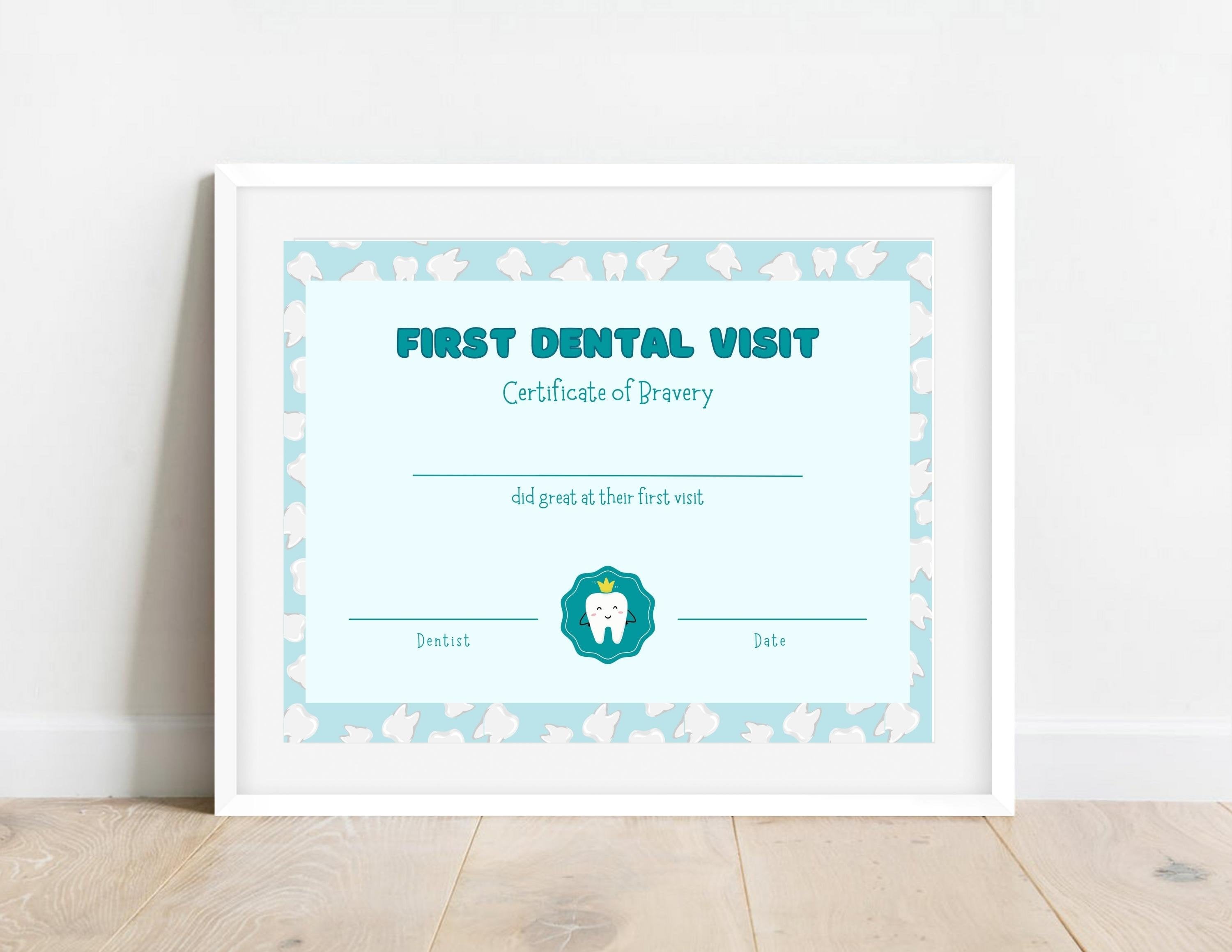 First Dental Visit Certificate for Children Bundle, DIGITAL DOWNLOAD ...