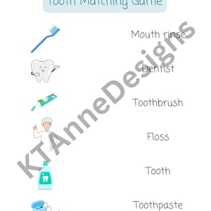 Children's Dental Educational Worksheet Prints, DIGITAL DOWNLOADS ...