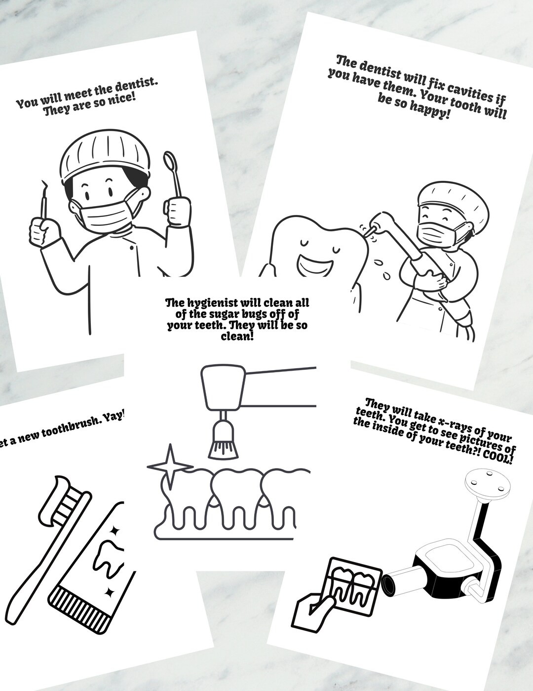 Children's Dental Coloring Pages DIGITAL DOWNLOAD, Kid's Education ...