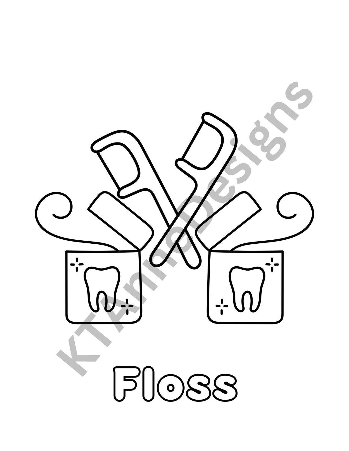 Children's Dental Coloring Pages DIGITAL DOWNLOAD, Kid's Education ...