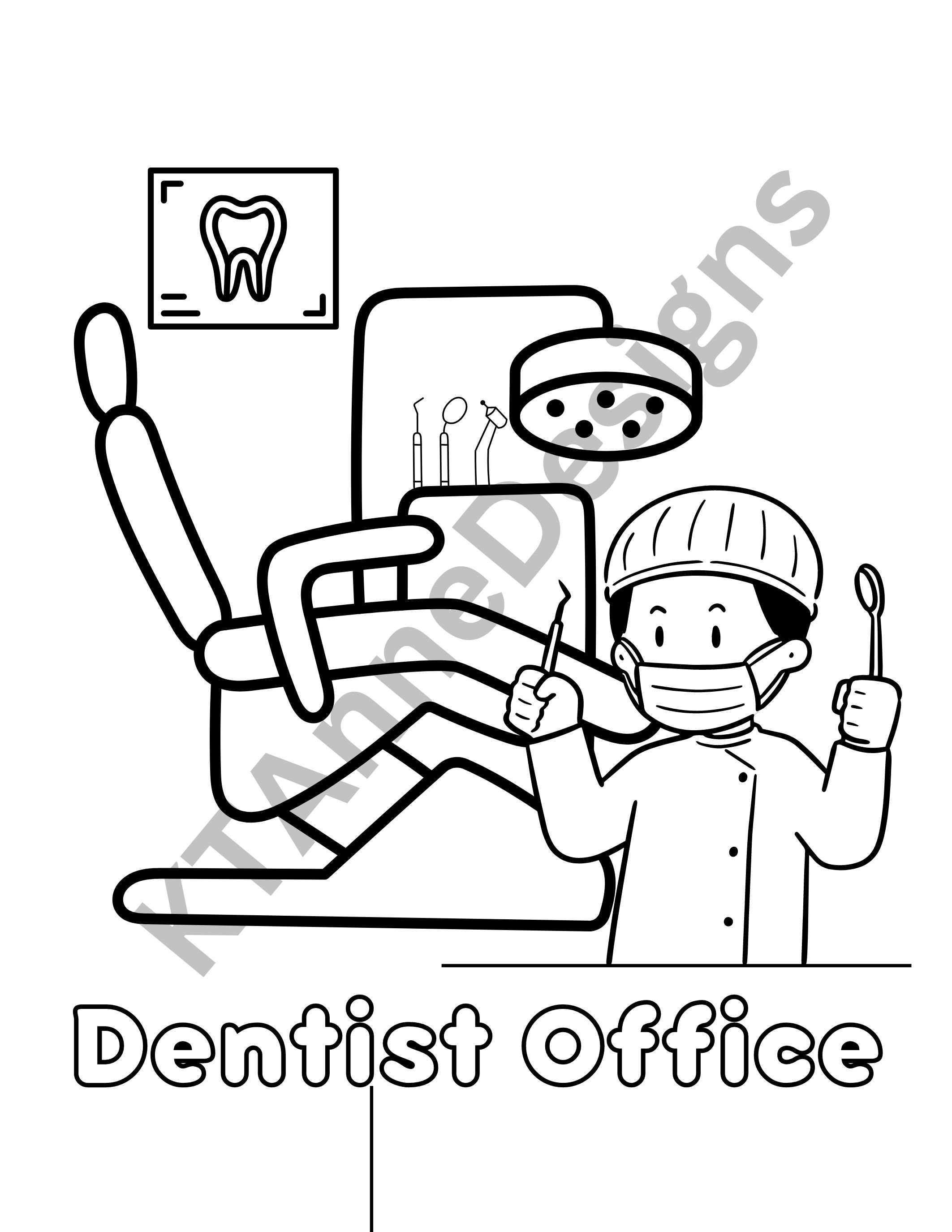Children's Dental Coloring Pages DIGITAL DOWNLOAD, Kid's Education ...