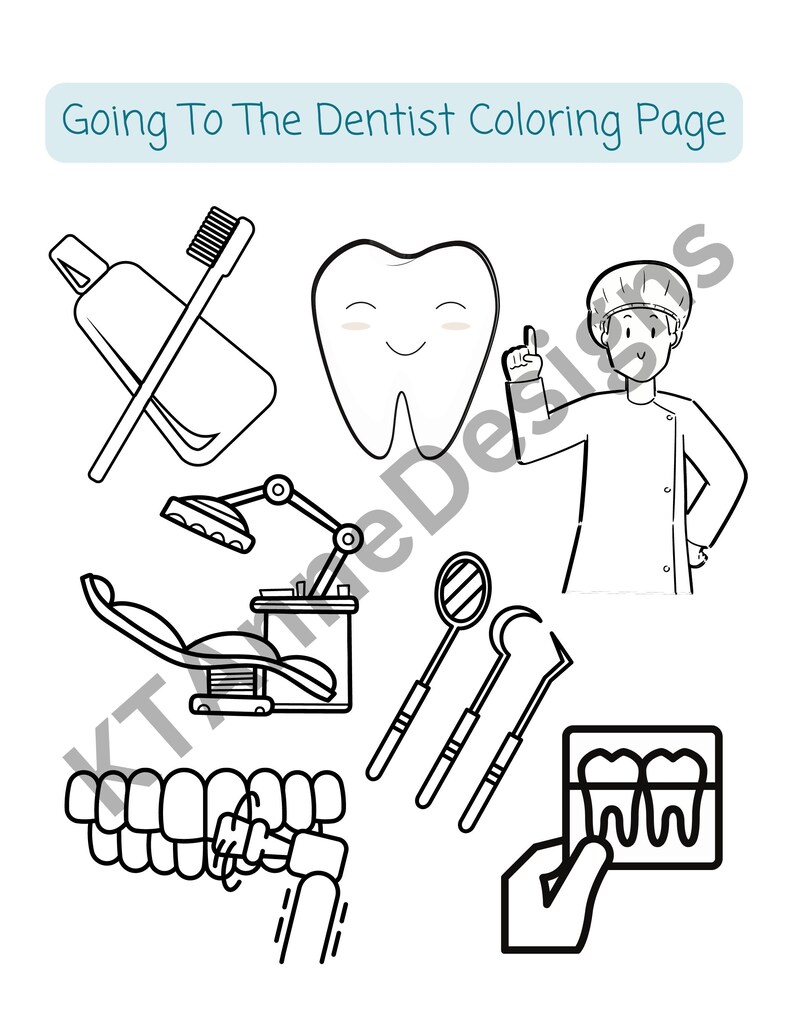 Children's Dental Educational Worksheet Prints, DIGITAL DOWNLOADS ...