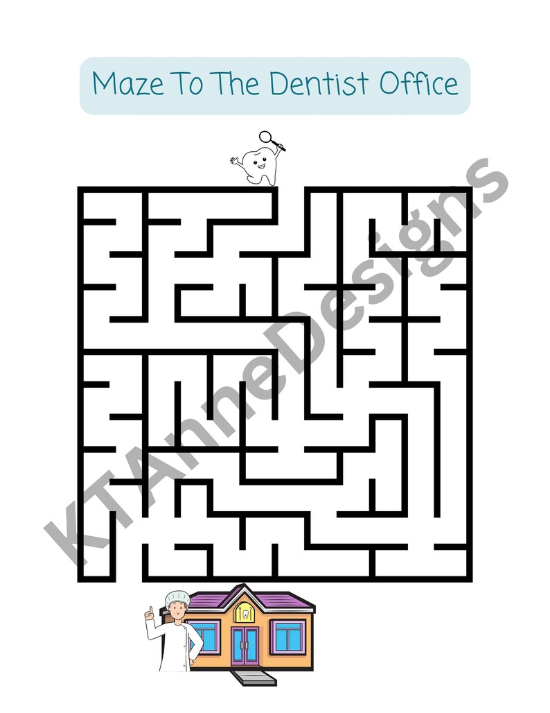 Children's Dental Educational Worksheet Prints, DIGITAL DOWNLOADS ...