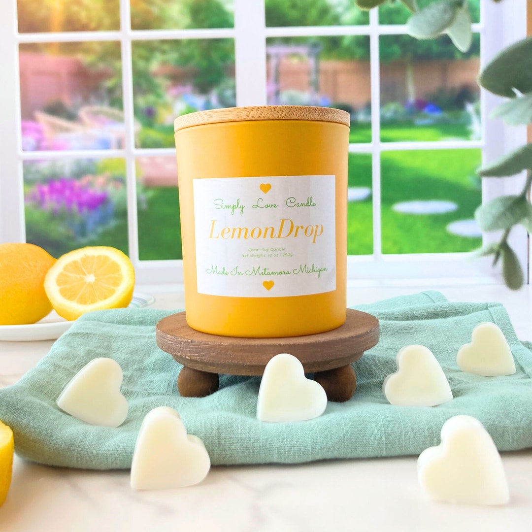 Lemon Drop Candle and Wax Melt Set, Handmade Gift Idea, Citrus Fresh ...
