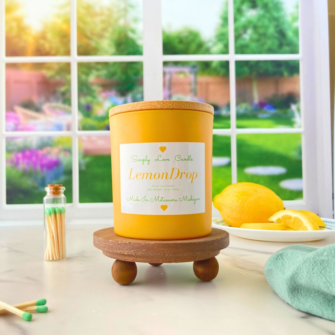 Lemon Drop Candle, Citrus Scent, Handmade Soy Candle, 8 Oz - Etsy